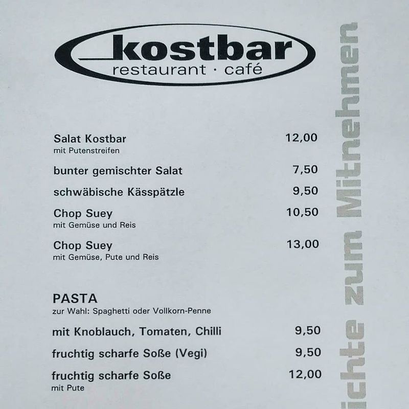 kostbar | restaurant - café Bad Saulgau: Wochenkarte | kochen-lassen